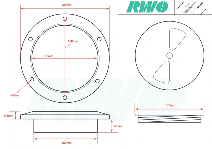RWO Marine Inspection Cover/Duct Access White