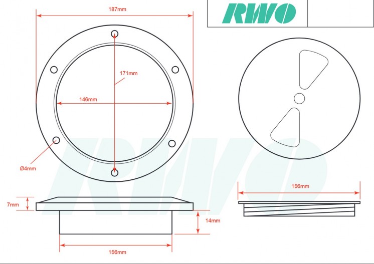 RWO Marine Inspection Cover/Duct Access White