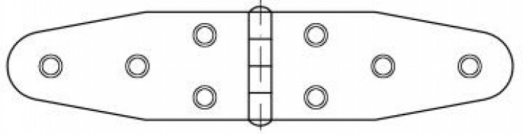 C Quip Skylight Double Tail Hinge 180mm Stainless Steel