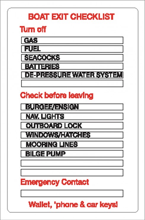 Nauticalia Sticker Boat Checklist